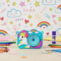 China Kids Digital Camera Unicorn Pattern Silicone Drop Protection HD Video CCD MicroSD 9600W Dual Front Rear Cameras IPS Screen for sale