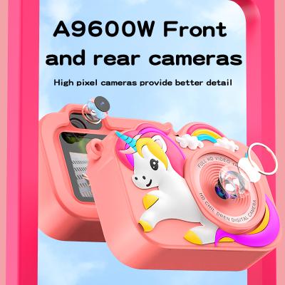 China Unicorn Kids Camera Silicone Shockproof Case A9600W Dual Lens IPS Eye Protection Screen Video Recording Timed Shooting for sale
