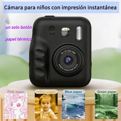 China Kids Instant Print Camera Toy Dual-Lens Digital Photo Printer Full HD CMOS 30MP Cute Cartoon Design Mini MicroSD Plastic for sale