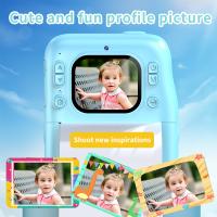 China Kids Instant Print Camera Toy Dual-Lens Digital Photo Printer Full HD CMOS 30MP Cute Cartoon Design Mini MicroSD Plastic for sale