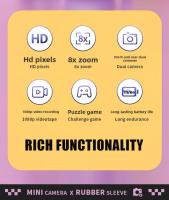 China DLC Kids HD Mini Camera Cute Cartoon Silicone Case Dual Lens 8X Zoom 1080P Video Recorder CMOS Eye Protection IPS Screen for sale