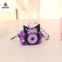 China DLC Cute Kids HD Dual Camera CMOS 1080P Video 8X Zoom IPS Screen Eye Protection Cartoon Silicone Case Student Toy Lanyard Games for sale