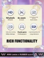China DLC Cartoon Kids Camera   1080P Video 8X Zoom IPS Screen Cartoon Silicone Case Student Dual Lens  Camera Puzzle Games Inset for sale