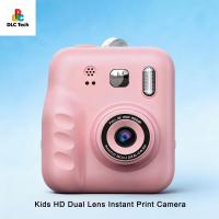 China DLC Y300H Cute Shape Kids Thermal Print Camera ABS Safe Material Dual Camera  Graffiti Coloring Function Photo Toy for sale