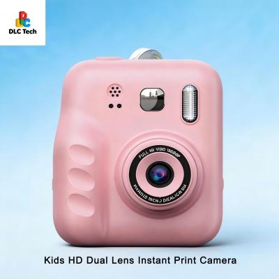 China DLC Y300H Cute Shape Kids Thermal Print Camera ABS Safe Material Dual Camera  Graffiti Coloring Function Photo Toy for sale