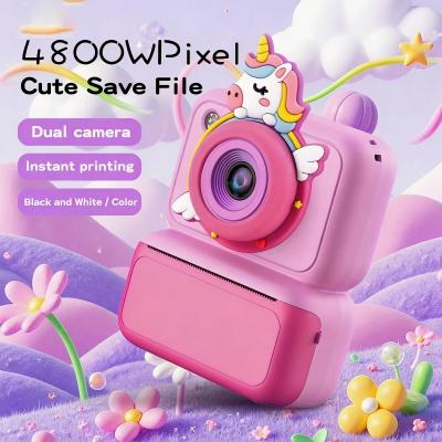 China DLC  Instant Print Camera 4800MP Dual Lens 1080P Video  t Built-in Flash Eye Protection Screen Silicone Case Toy Gift for Kids for sale