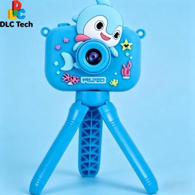 China DLC Children Cartoon Selfie Camera Unicorn Dolphin Design Dual Lenses Easy One Button Operation Timed Filter MicroSD MP3 for sale