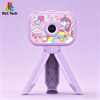 China DLC Kids Easy Operation Full HD CMOS Dual Lens Camera Filter MP3 Cartoon Unicorn Dolphin Pattern Child-Sized Button MicroSD for sale