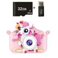 China New Cartoon Children's Camera CMOS Sensor HD Recording Dual Camera 2.0 Screen ABS Material 64GB Built-in Memory-Holiday Gift for sale