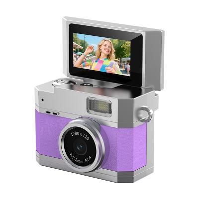 China Retro CCD Mini Student Camera Full HD 180 Flip Screen Anti-Shake Fill Light 9 Colors Type-C Thumb Size 64G TF Card Optical for sale