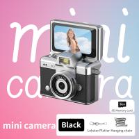 China Retro CCD Mini Student Camera Full HD 180 Flip Screen Anti-Shake Fill Light 9 Colors Type-C Thumb Size 64G TF Card Optical for sale