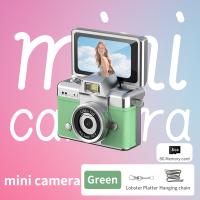China Retro CCD Mini Student Camera Full HD 180 Flip Screen Anti-Shake Fill Light 9 Colors Type-C Thumb Size 64G TF Card Optical for sale