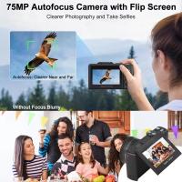 China DLC Professional 4K 5K 75MP 18X Digital Zoom 30FPS Video Smile Capture Face Detection Photography Video Digital Camera Portable for sale