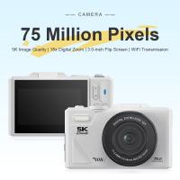 China Ultra HD 5K Vlogging Camera 75MP Digital Camera with 180° Flip Screen WiFi Transfer and 18X Digital Zoom for Vlogging and Travel for sale