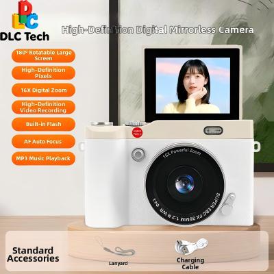 China DLC  Digital Camera 64MP 4K Video Camera with 180° Flip Screen 16X Zoom WiFi Vlogging Camera for Students Beginners for sale