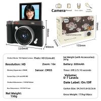 China DLC  Vlogging Camera 4K 64MP Digital Camera with 180° Flip Screen 16X Zoom Slow Motion Time Lapse for Content Creators for sale