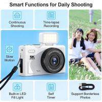 China DLC W1 Retro Digital Camera 64MP Photo 5K Video 18X Zoom with WiFi OTG Transfer Flip Screen Large Capacity Battery for Students for sale