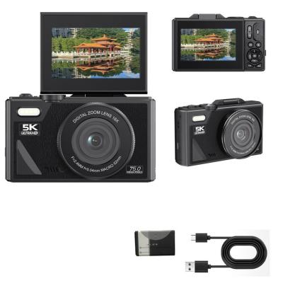 China Compact Vlogging Camera 75MP 5K Digital Camera with AI Smart Face Tracking 180° Flip Screen 18X Zoom WiFi Auto Focus Vlogging for sale
