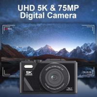 China Compact Vlogging Camera 75MP 5K Digital Camera with AI Smart Face Tracking 180° Flip Screen 18X Zoom WiFi Auto Focus Vlogging for sale