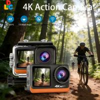 China DLC AT-M80TR Dual Screen 4K WiFi Action Camera 2.4G Remote Control 170° Wide Angle UV Lens Protection 30M Waterproof Sports Cam for sale