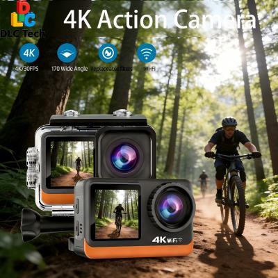China DLC AT-M80TR Dual Screen 4K WiFi Action Camera 2.4G Remote Control 170° Wide Angle UV Lens Protection 30M Waterproof Sports Cam for sale