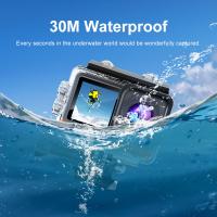 China DLC AT-M80TR Dual Screen 4K WiFi Action Camera 2.4G Remote Control 170° Wide Angle UV Lens Protection 30M Waterproof Sports Cam for sale