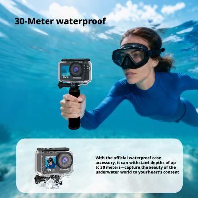 China Factory Directly Supply 5K Action Camera Dual Touch Screen with Power 6 Axis EIS Stabilization Waterproof Sports Cam for Vlogger for sale