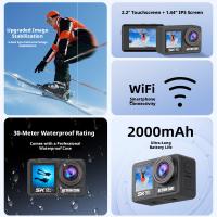 China Factory Directly Supply 5K Action Camera Dual Touch Screen with Power 6 Axis EIS Stabilization Waterproof Sports Cam for Vlogger for sale