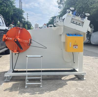 China 2in1 Steel Coil Uncoiler Leveler Decoiler Straightener with Steel Frame Control for sale