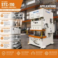 China STC-110 Open Type Double Point Crank Servo Precision Punch Press with 110 Tons Pressing Force for High Efficiency Sheet Metal Fabrication for sale
