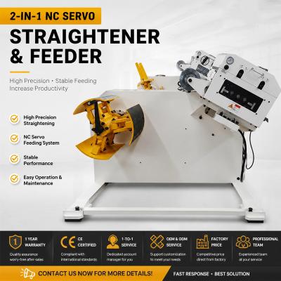 China High Precision 2 In 1 Decoiler Straightener Automatic Metal Coil Feeding Leveling Machine For Steel Sheet Stamping Press Line for sale