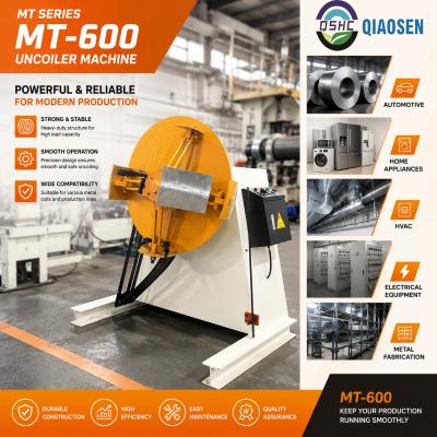 China MT Series Heavy Duty Hydraulic Uncoiler with Variable Frequency Drive and Photoelectric Buffer Control for Stable Metal Decoiling for sale