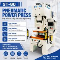 China ST-60 60Ton C Frame Pneumatic Punch Press PLC Touch Screen Controlled Metal Stamping Machine For Hardware Auto Parts Hole Punching Forming With CE Certification & Custom Throat Depth Option for sale