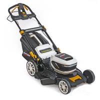 China Electric Cordless Self Propelled Battery Powered Lawn Mower With Grass Box 20inch Garden for sale