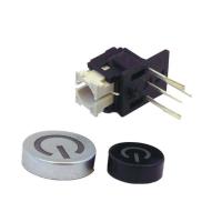 China 35V Illuminated Push Button Switch Bend Foot 90° Reset Side Key Switch With LED for sale