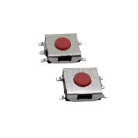 China 6.2x6.2x2.5-4.0H Tactile Tact Switch SMD Five Pin Red Head Button Tap for sale
