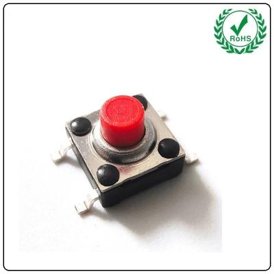 China Stretch Cover Waterproof Tact Switch 4 Pin SMD Red Silicone Button for sale
