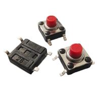 China Stretch Cover Waterproof Tact Switch 4 Pin SMD Red Silicone Button for sale