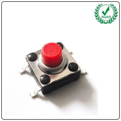 China IP67 Waterproof Tact Switch 6x6mm 4 Pin SMD Red Silicone Button Switch for sale