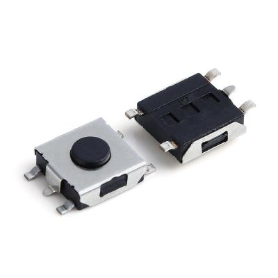 China SMD 5 Pins Black Button Tact Tactile Switch 6.2x6.2x2.5-4.0H for sale