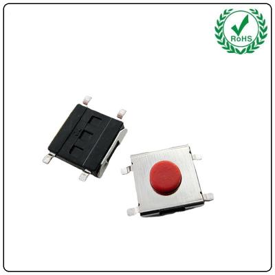 China 6x6mm Micro Red Push Button 4 Pin SMT Tact Switch , 6.2x6.2mm On Off Tactile Switch for sale