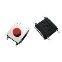 China 6x6mm Micro Red Push Button 4 Pin SMT Tact Switch , 6.2x6.2mm On Off Tactile Switch for sale