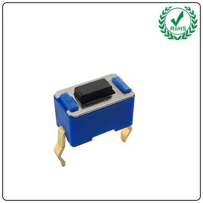 China 3x6x4.3 / 5.0 / 6.0H Pin Gold Plated Tactile Tact Switch 2 Pin Square Shrapnel Touch for sale