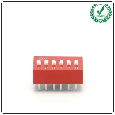China 8 Position Waterproof Electronic Dip Switch 6P Single Pole Single Throw 2.54 Pitch for sale