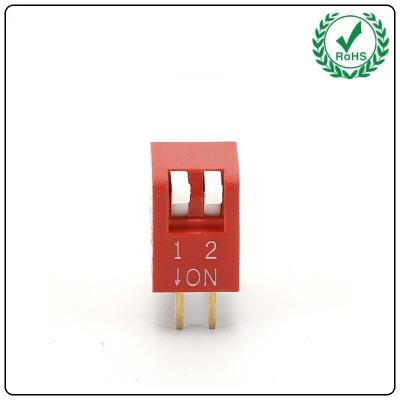 China Spst 2.54mm 2 Positon Piano DIP Switch , DP Series SMT DIP Switch for sale