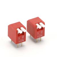 China DS series 1a 50v slide type red plastic spdt dip switch 2.54mm 3 buyers for sale