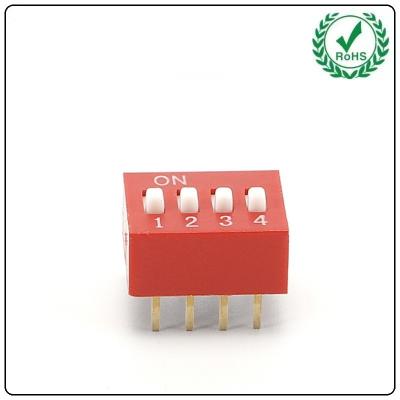 China New 4 Pins Named Dp-4 Spdt Dip Switch SMD Gull Wing 2.54mm Pitch for sale