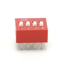 China New 4 Pins Named Dp-4 Spdt Dip Switch SMD Gull Wing 2.54mm Pitch for sale