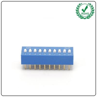 China 2.54mm ROHS Material Slide Dip Switch , 5 Position 10 Pin Dip Switch for sale