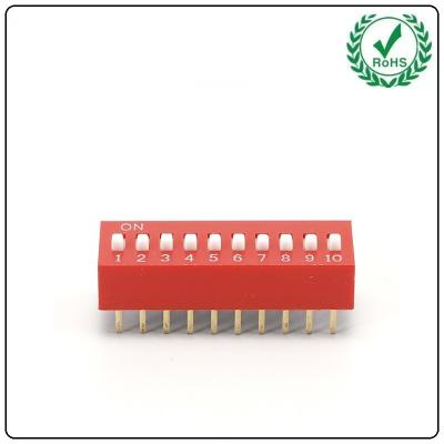 China 5 Position 10 Pin 2.54mm Slide Dip Switch ROHS Material for sale